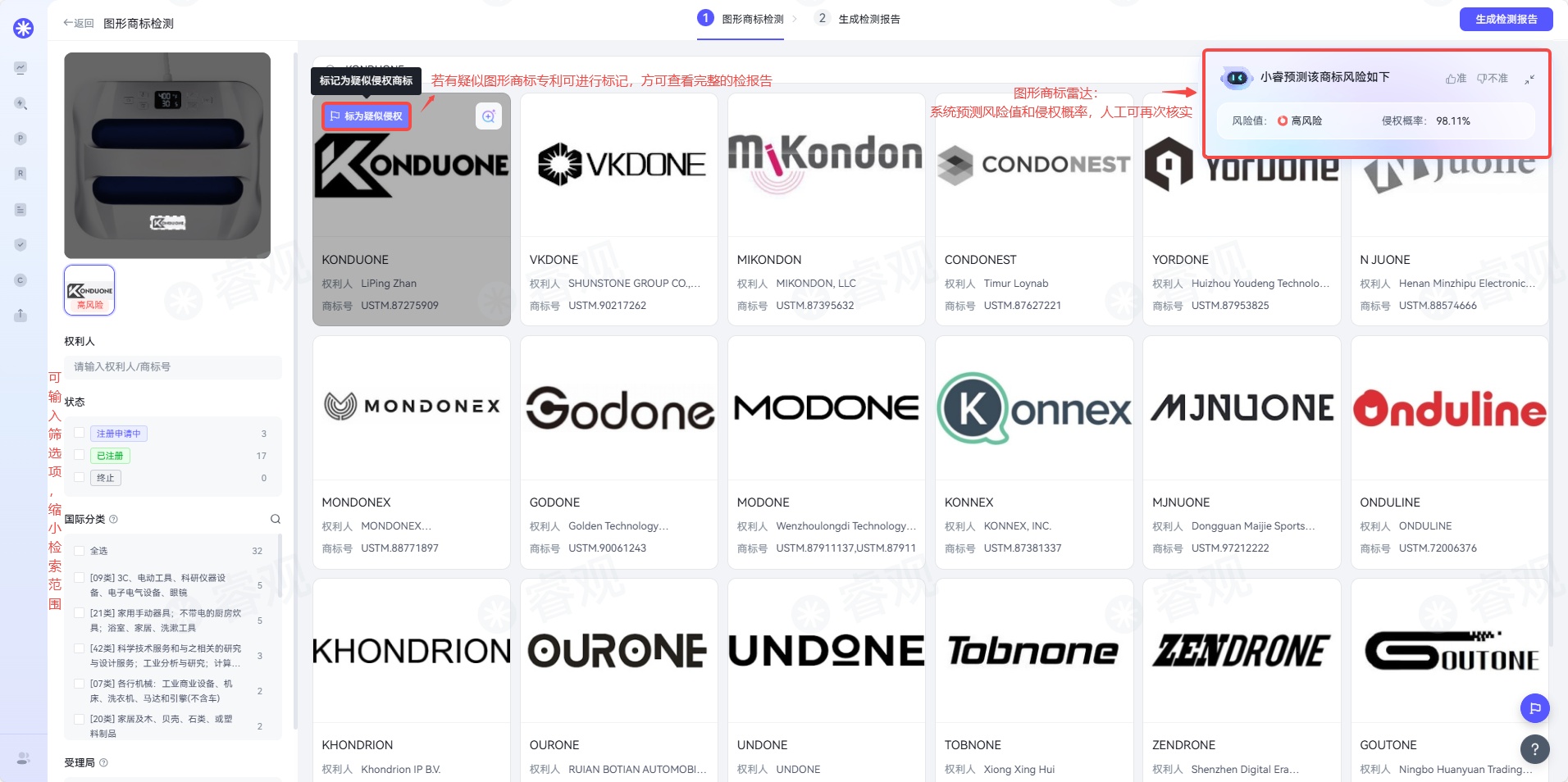 跨境专利/商标/版权检测工具-睿观