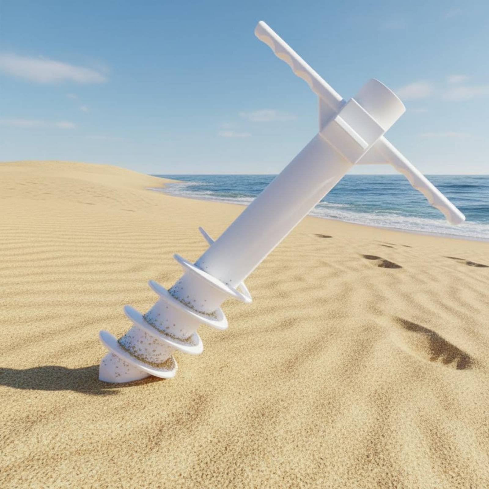 SPIRAL SAND ANCHOR Easy to Install Sand Screw Stake Wind Resistant £16. ...