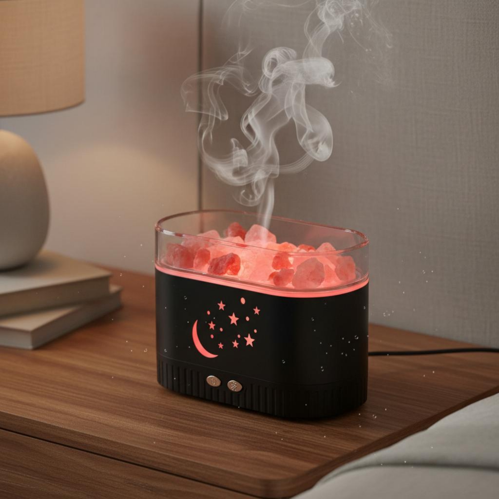 CRYSTAL MINERAL LAMP Humidifier 2-in-1 Design Mineral Rock Aroma ...